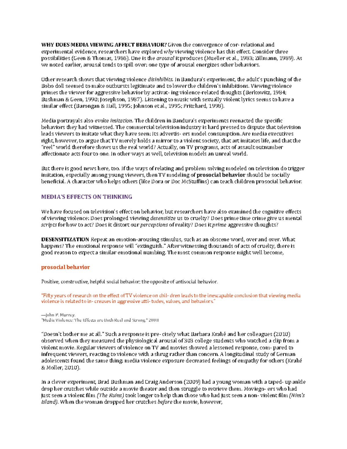 1ffferfrrrerererererere - WHY DOES MEDIA VIEWING AFFECT BEHAVIOR? Given ...