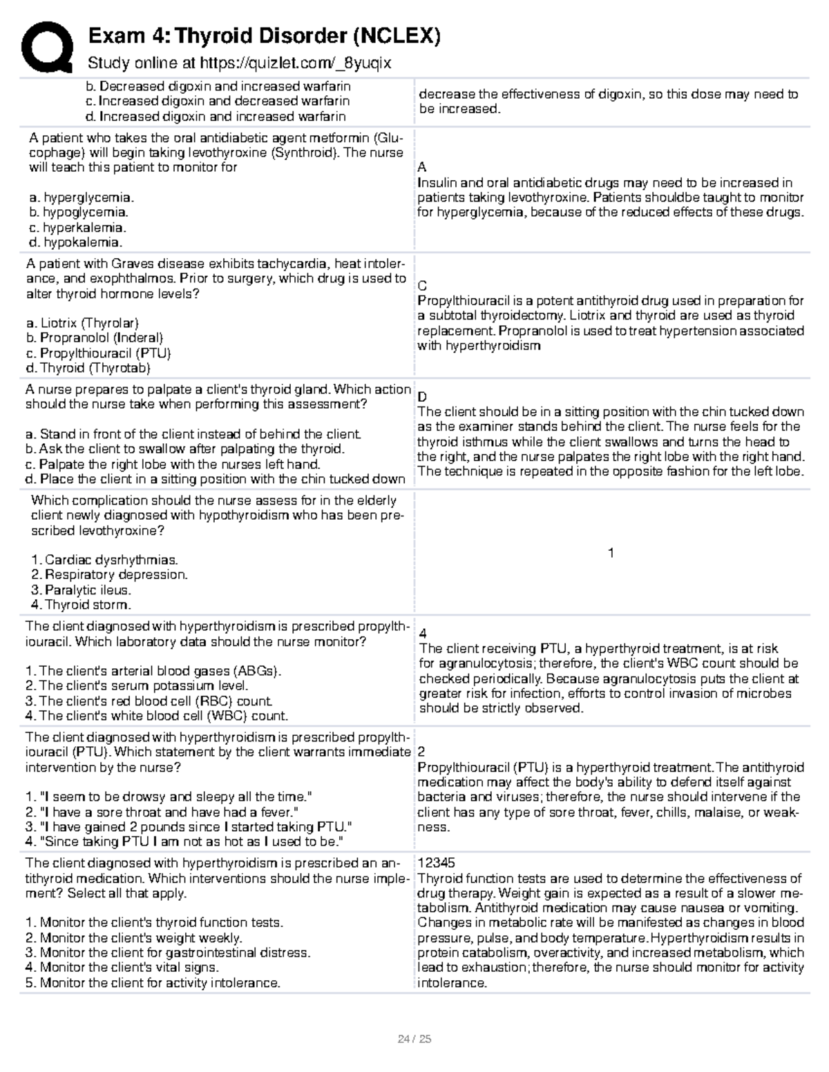 NCM 112 RLE Finals 56 60 - Exam 4: Thyroid Disorder (NCLEX) Study ...