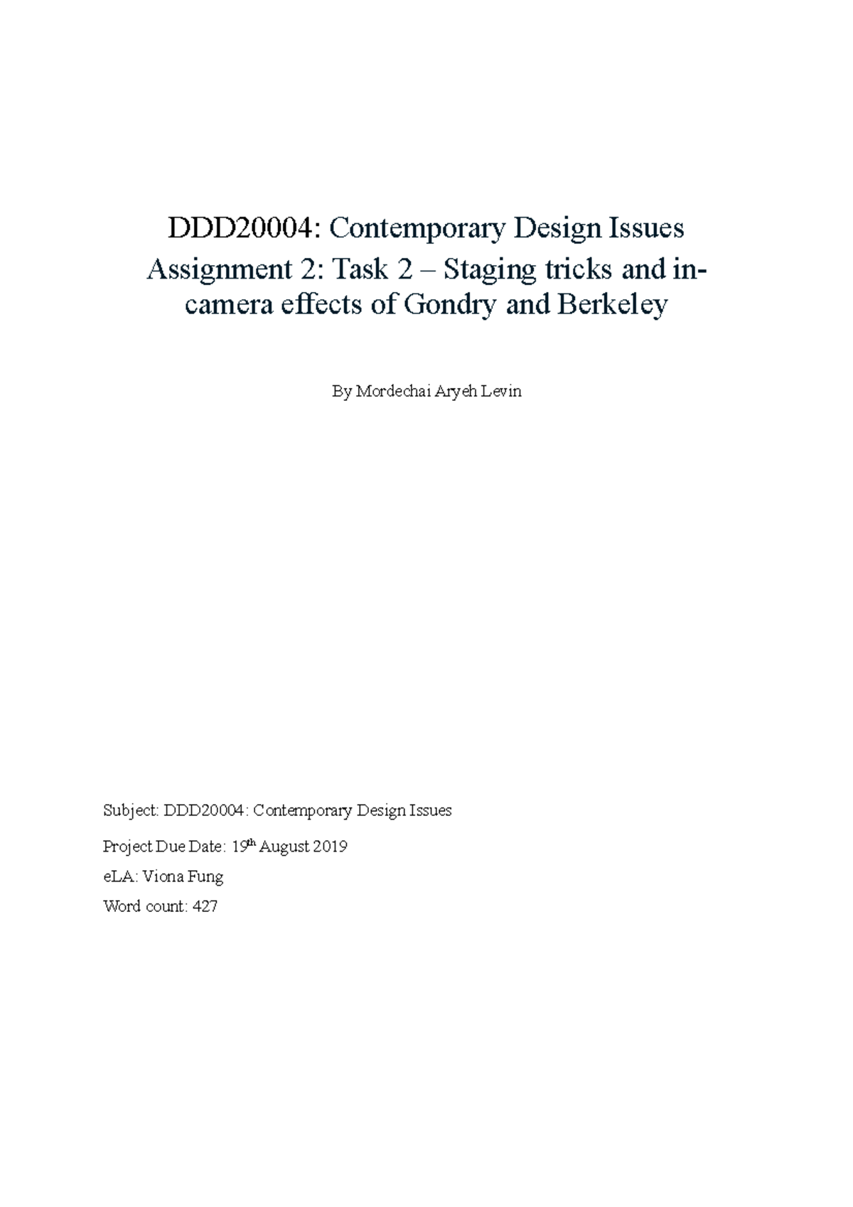 Design 6 - Grade: A - DDD20004: Contemporary Design Issues Assignment 2 ...