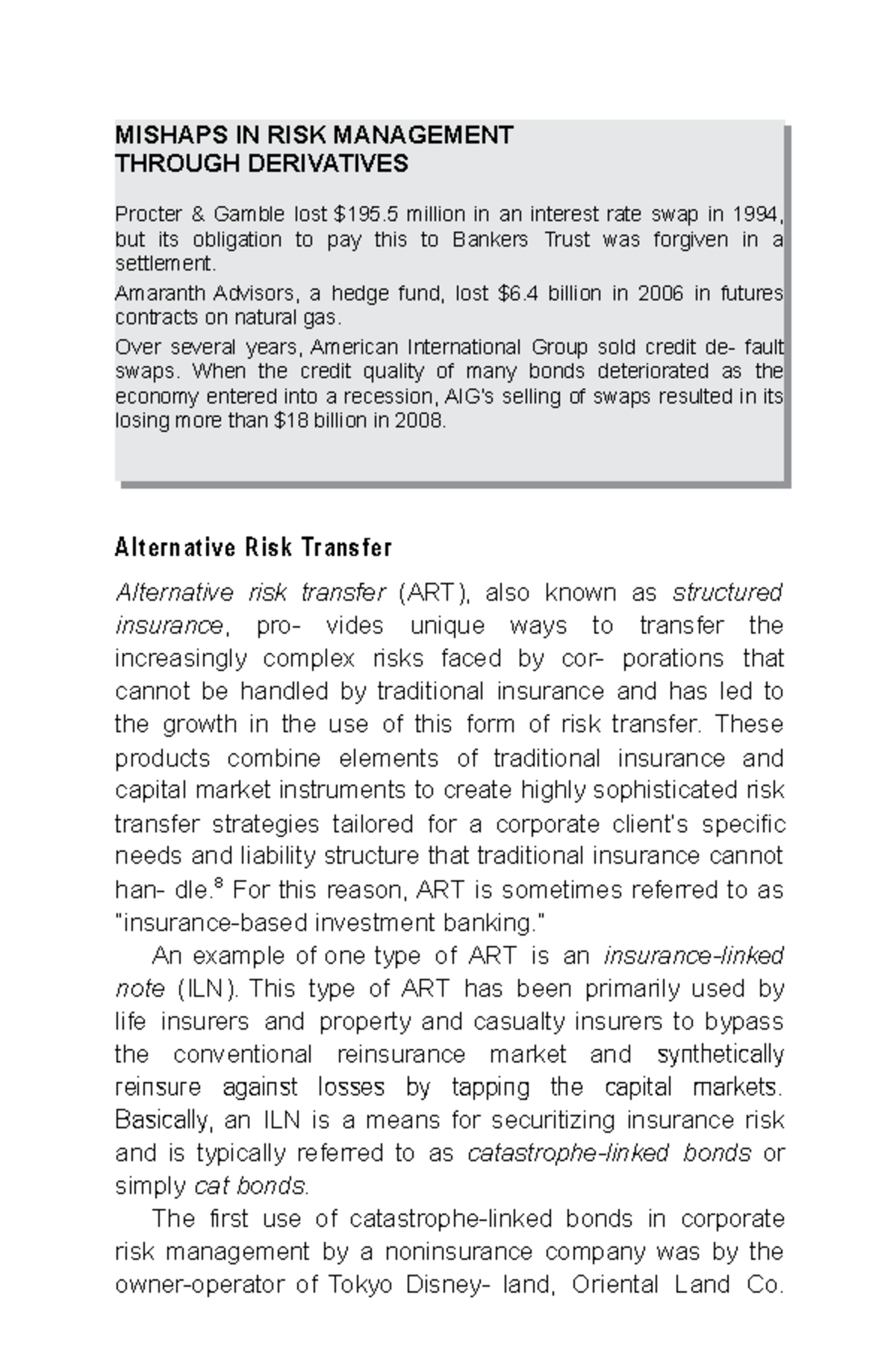 Alternative Risk Transfer - Alternative Risk Transfer Alternative risk ...