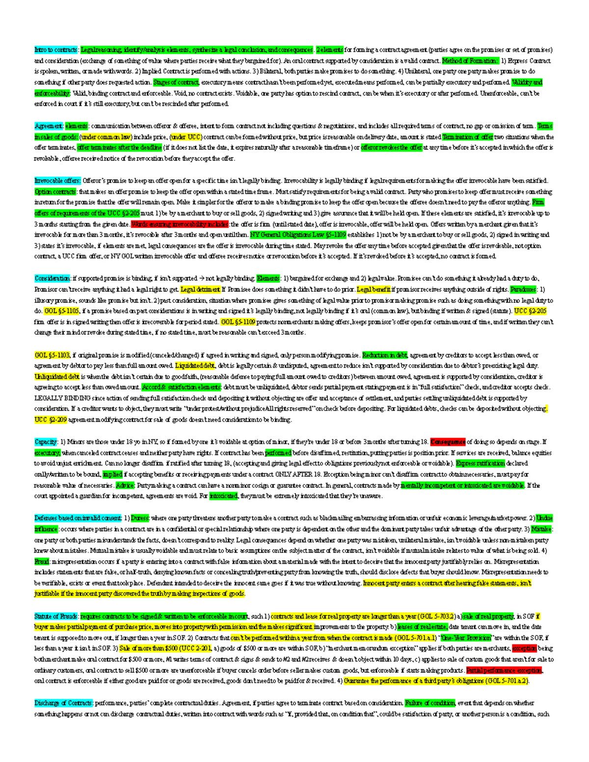 Final Cheat Sheet - A basic summary of what's covered from the ...