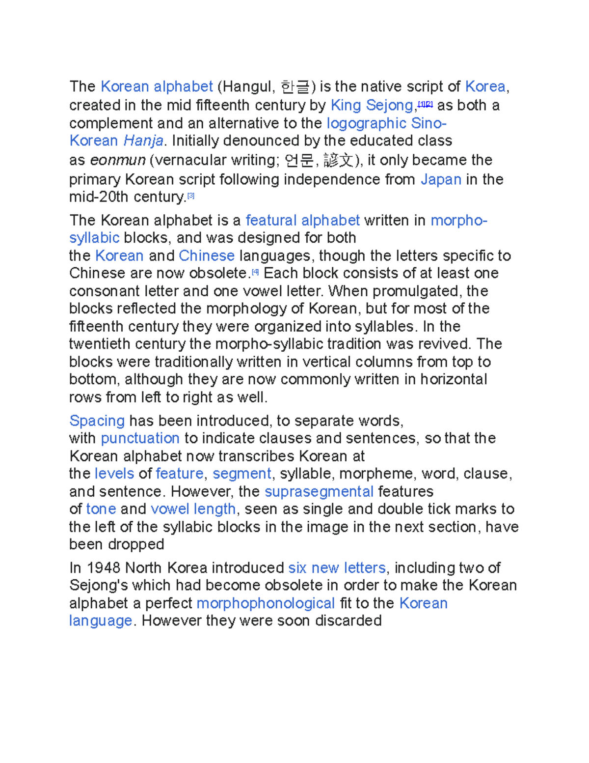 ASS. FOLA FOR REPORTING - The Korean alphabet (Hangul, 한글) is the ...