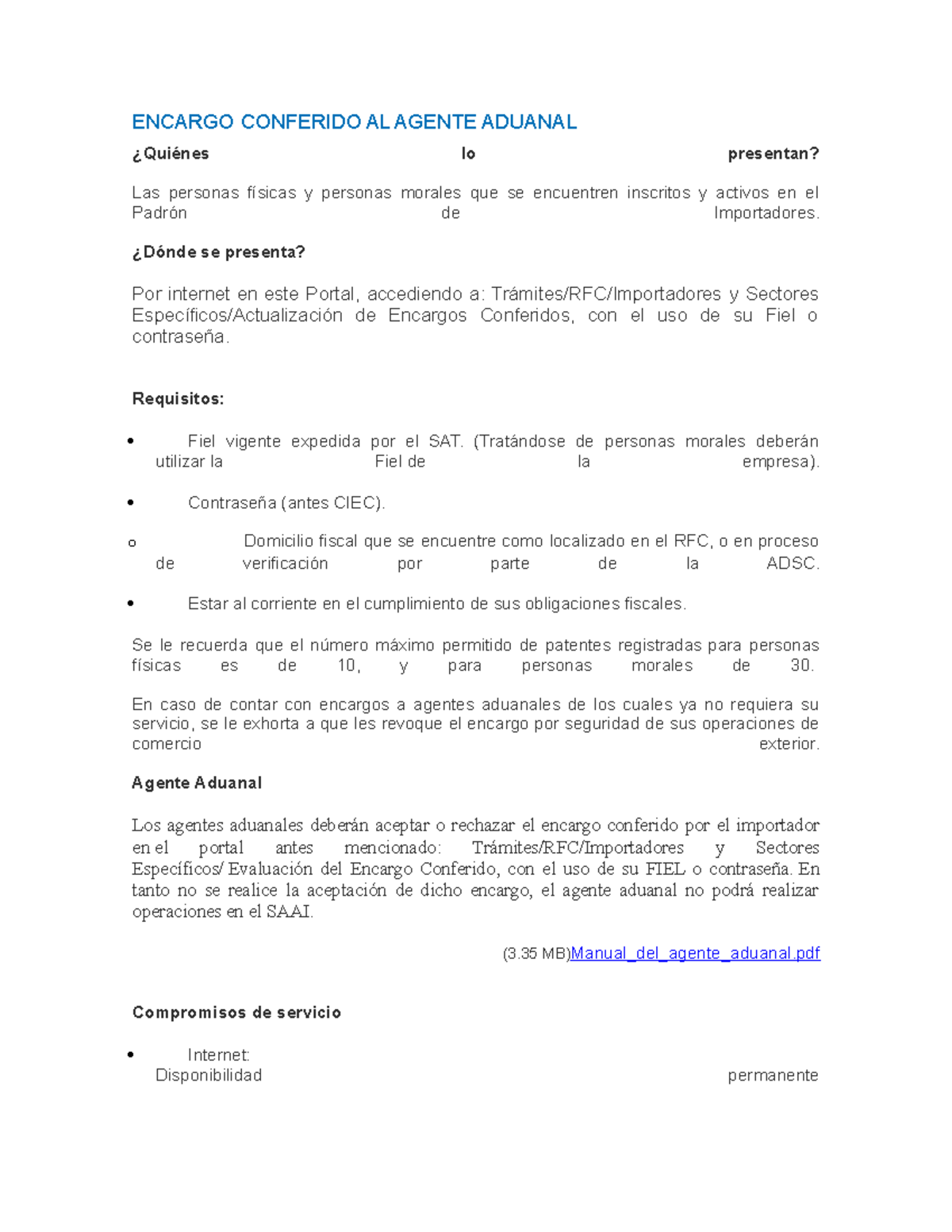 Encargo Conferido AL Agente Aduanal - Información - ENCARGO CONFERIDO ...