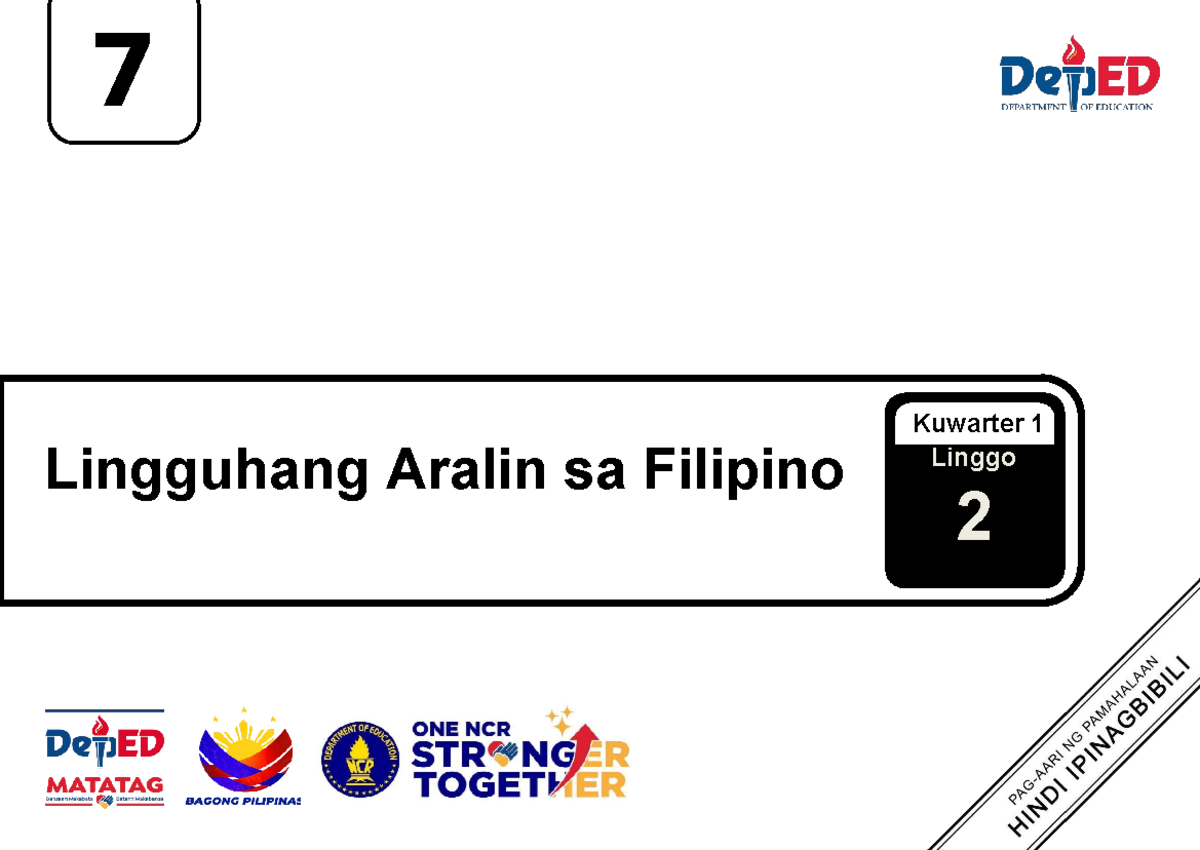 LE G7 Filipino Q1 W2 - szA - Lingguhang Aralin sa Filipino 7 Kuwarter 1 Linggo 7 Lingguhang ...