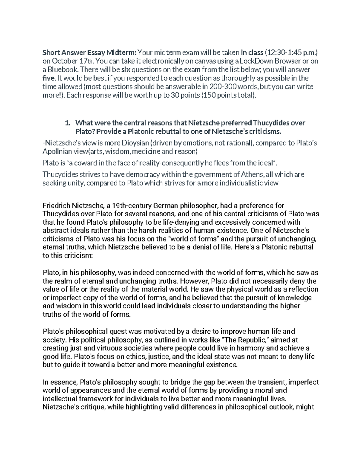 Social World Essay Midterm - Short Answer Essay Midterm: Your midterm ...