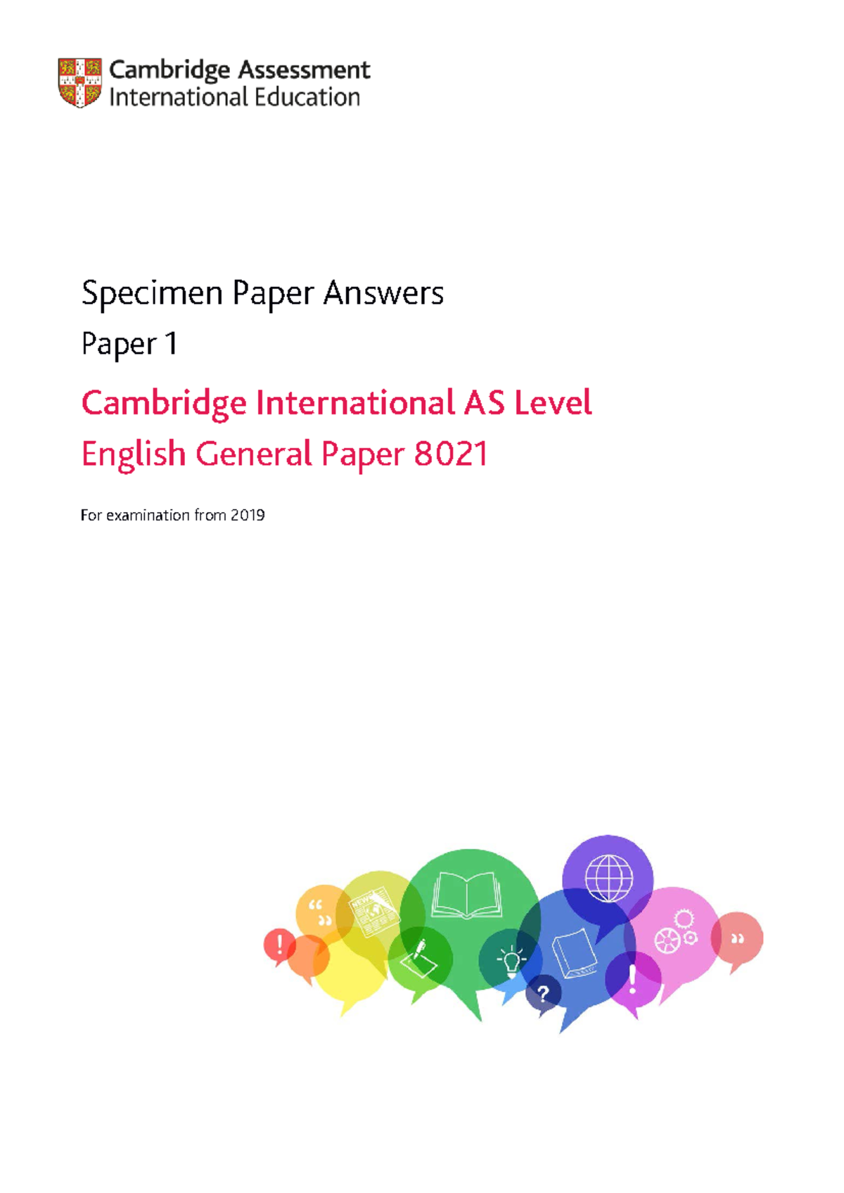 8021 Specimen Paper Answers (Paper 1) - Specimen Paper Answers Paper 1 ...