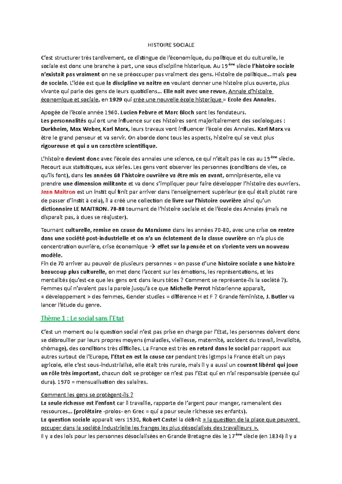 Histoire Sociale - Cours licence 1 - Histoire sociale (XIX-XXème ...