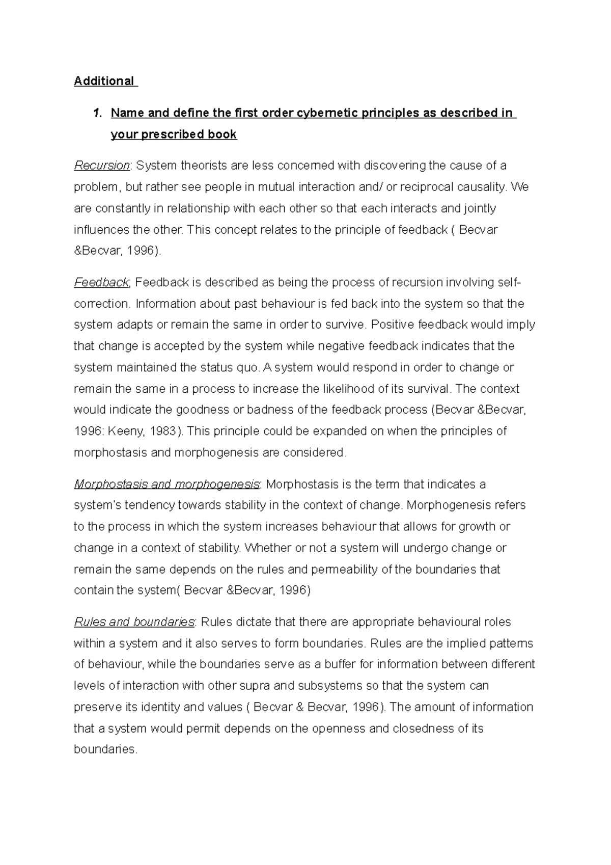 Additional - Assignment 1 - Additional Name and define the first order ...