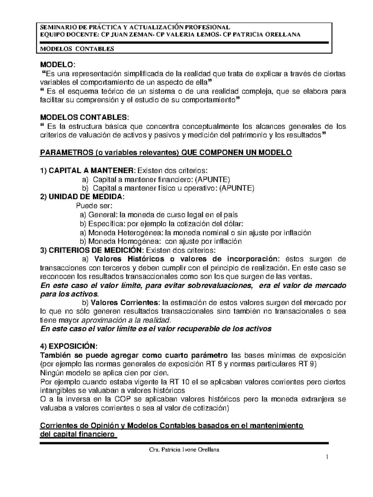 Conceptos Basicos- Modelos Contables - Teoria y Regulación contable - Studocu