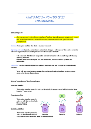 VCE Biology Units 3/4 Study Design Checklist 2022-2026 - Studocu