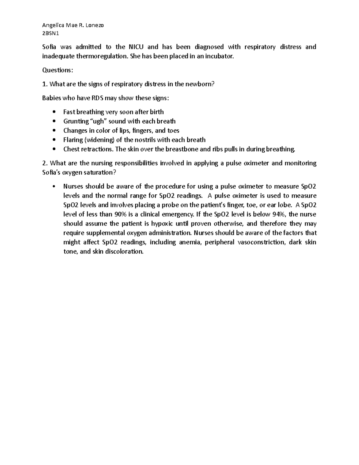 NCM 109 Pedia. Lecture note#1 - Angelica Mae R. Lonezo 2BSN Sofia was ...