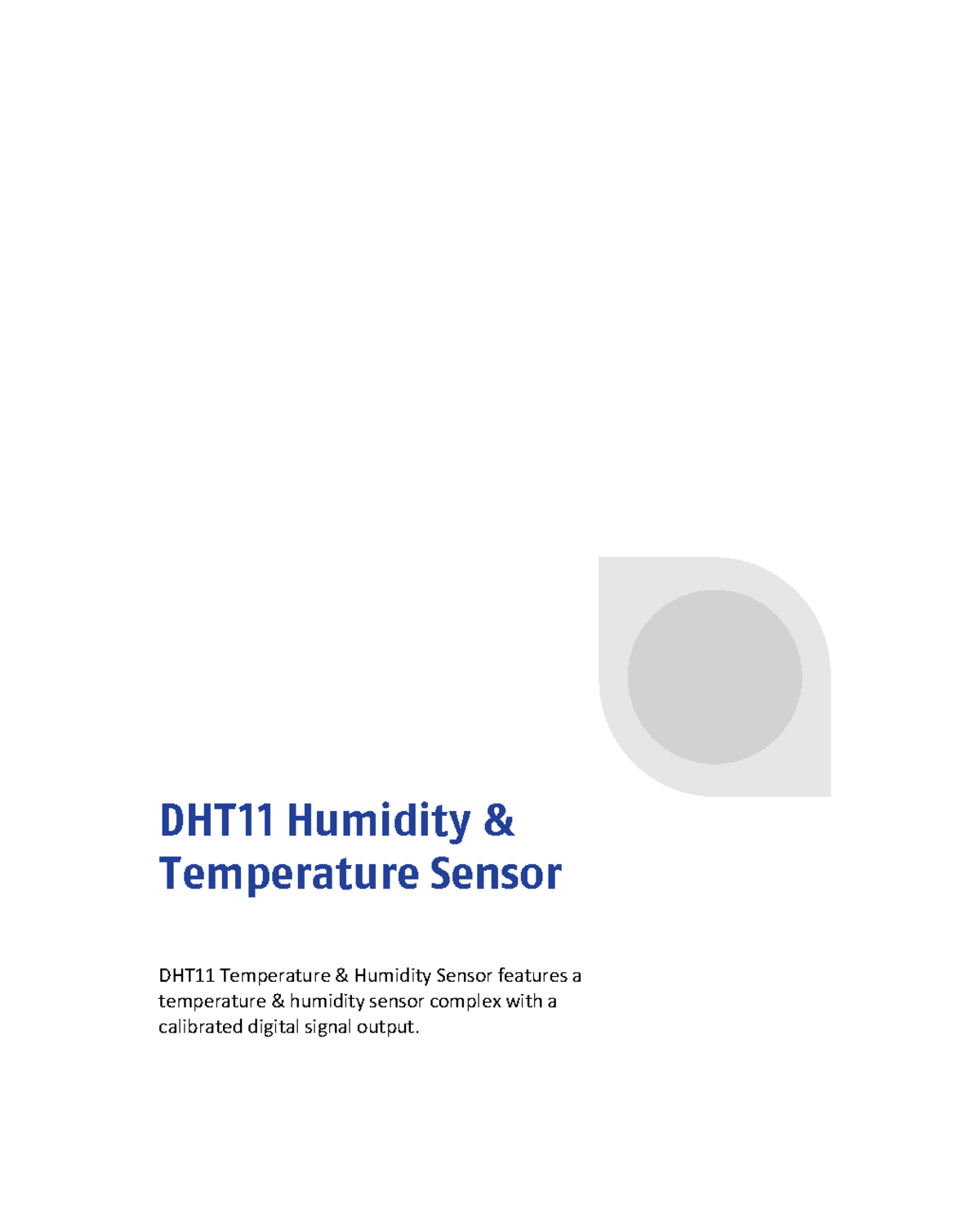 Datasheet DHT11 - interssant - DHT11 Humidity & Temperature Sensor ...