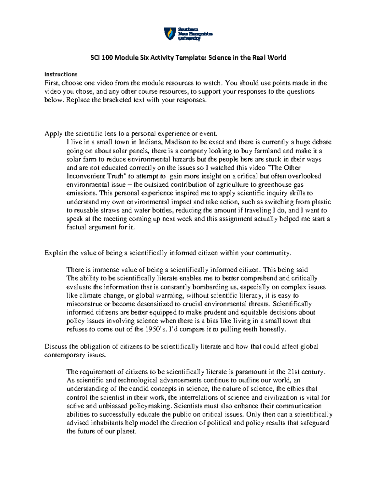 Science Module 6 short answer assignment, 2024 term july - august ...