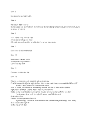 N297 Burns Lecture Notes - BURN NURSING Burn Unit Referral Criteria ...