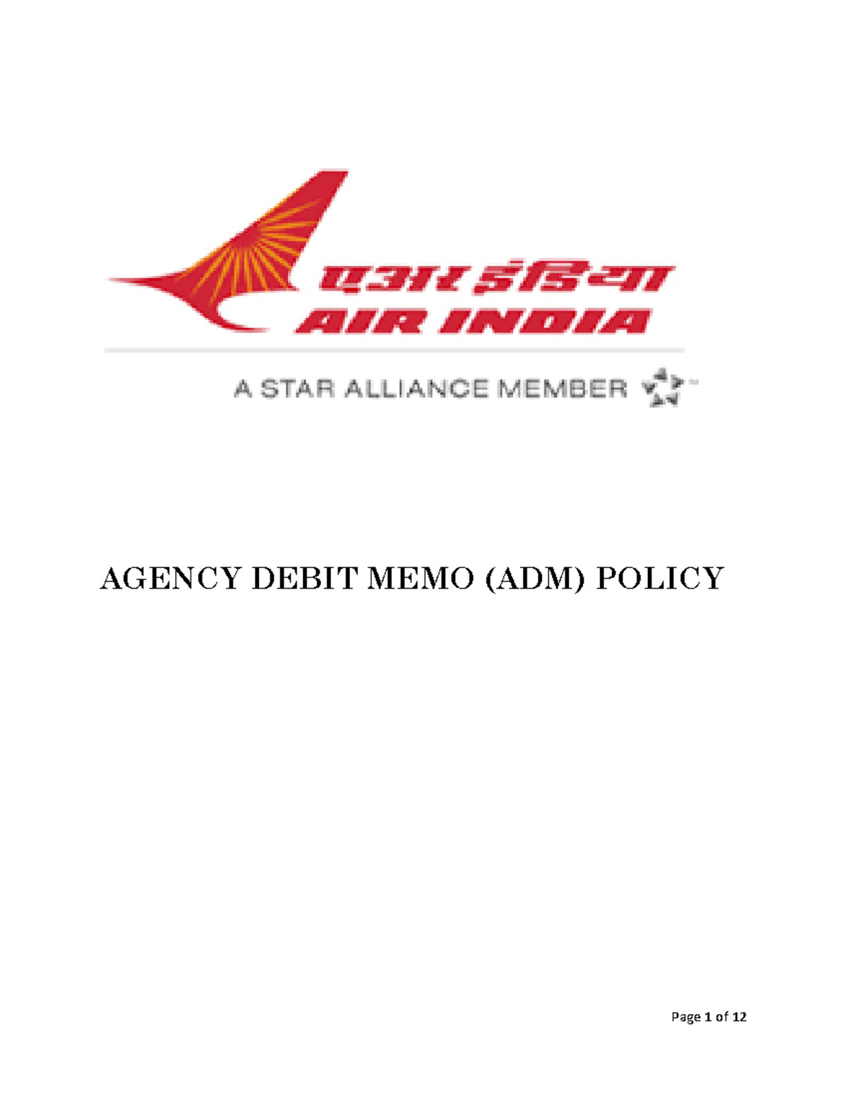 Agency Debit MEMO Policy 25 Nov20 - AGENCY DEBIT MEMO (ADM) POLICY ...