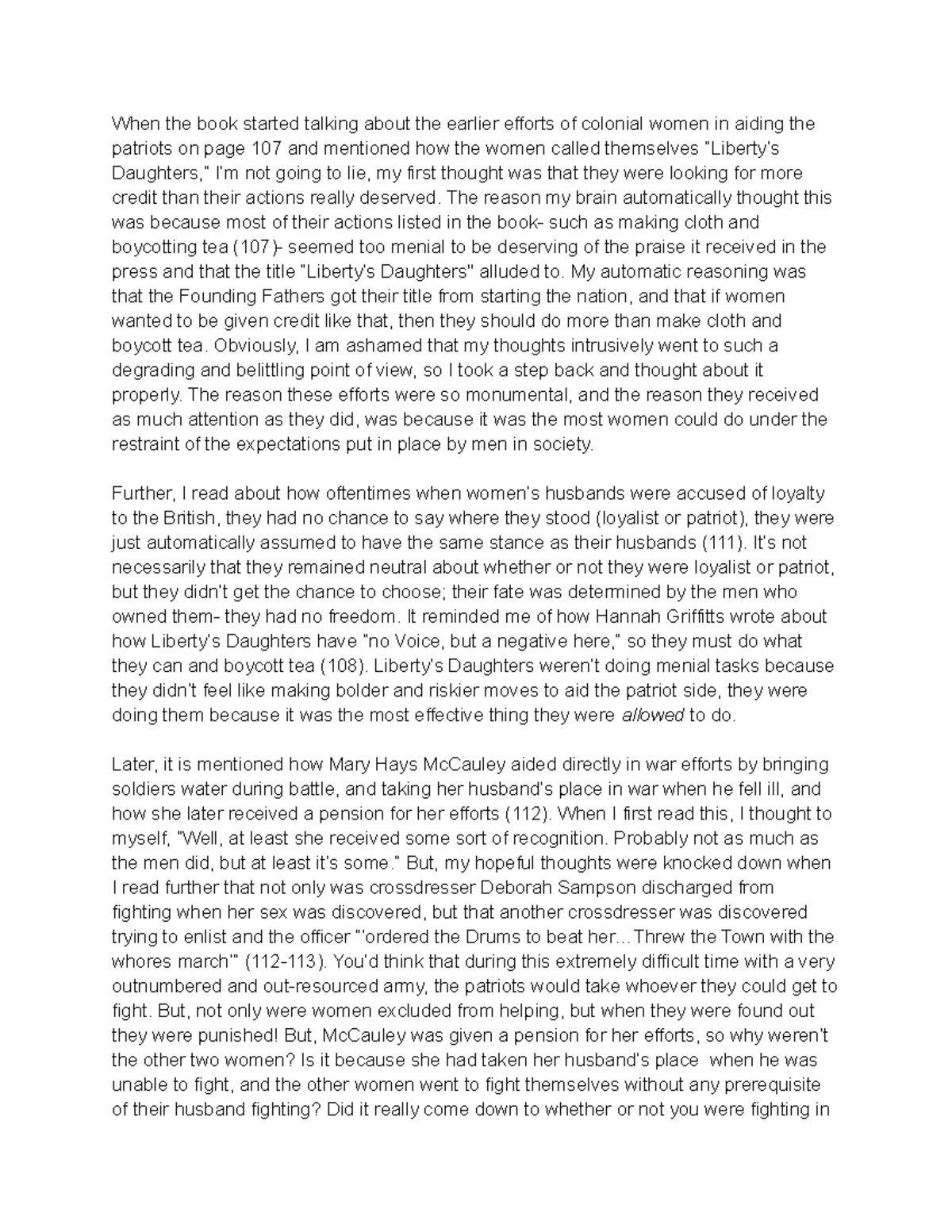 Ch. 3 Discussion Answer - When the book started talking about the ...