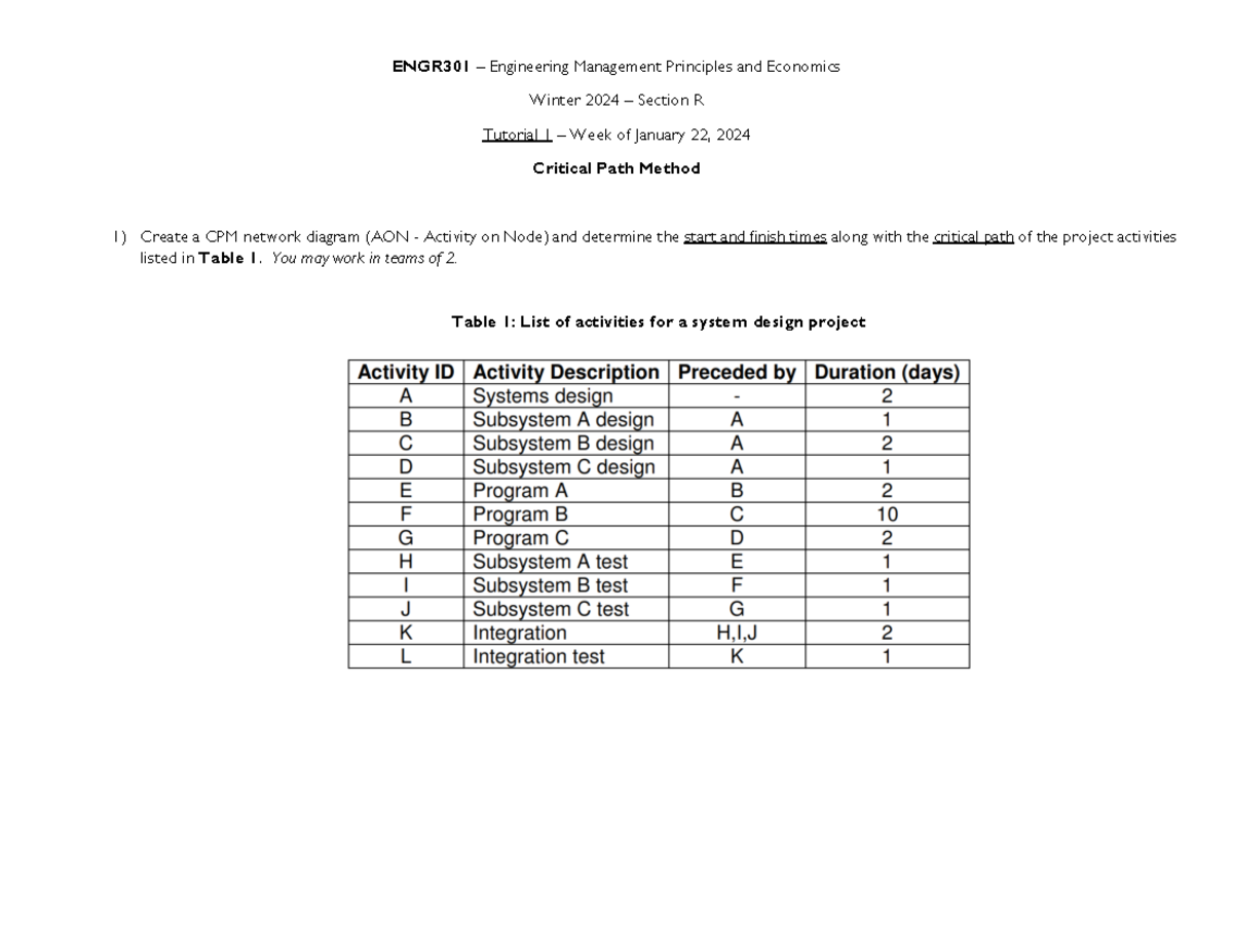 Engr301 Winter 2024 R Tutorial 1 Week Of January 22 2024 Engr301 Engineering 