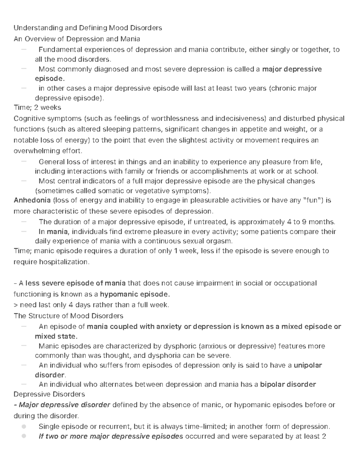 Mood disorder - Reviewer - – – – – – – – – – – – Understanding and ...