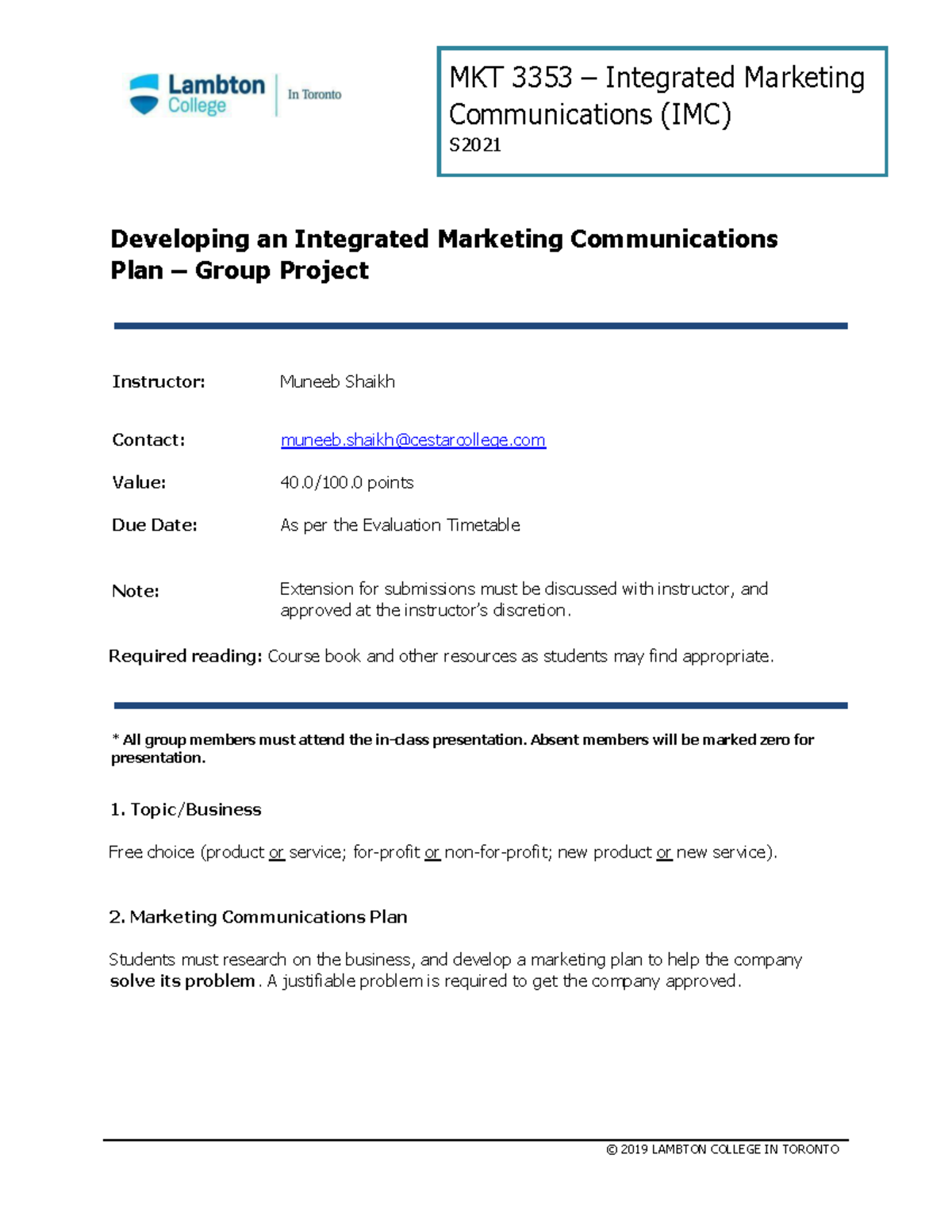 IMC Project - Communications (IMC) S Developing an Integrated Marketing ...