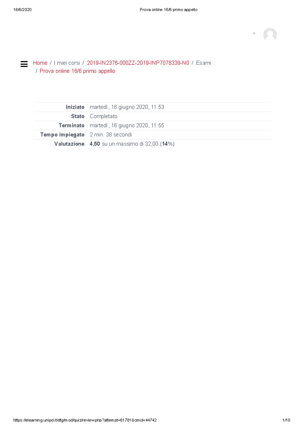 Tema 16-06 (5) Fisica Generale - 4 Home/ I miei corsi /2019-IN2376 ...