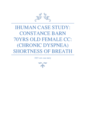 NR603 Week 3 i Human Notes - Patient: Joseph Camella Age: 66 y/o, male ...