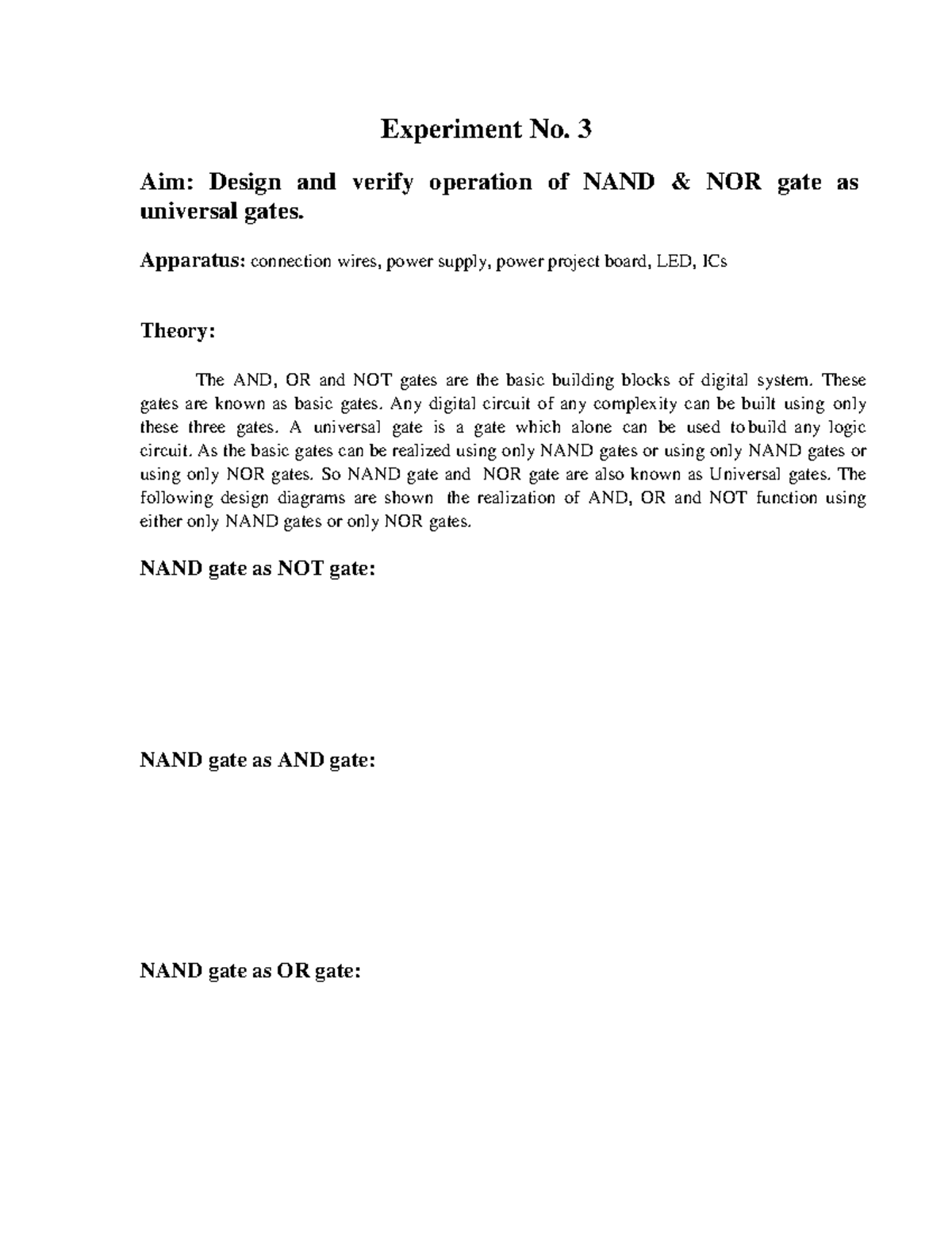 Practical 3 - PRACTICE WORK OF CIRCUITS - Experiment No. 3 Aim: Design and verify operation of ...