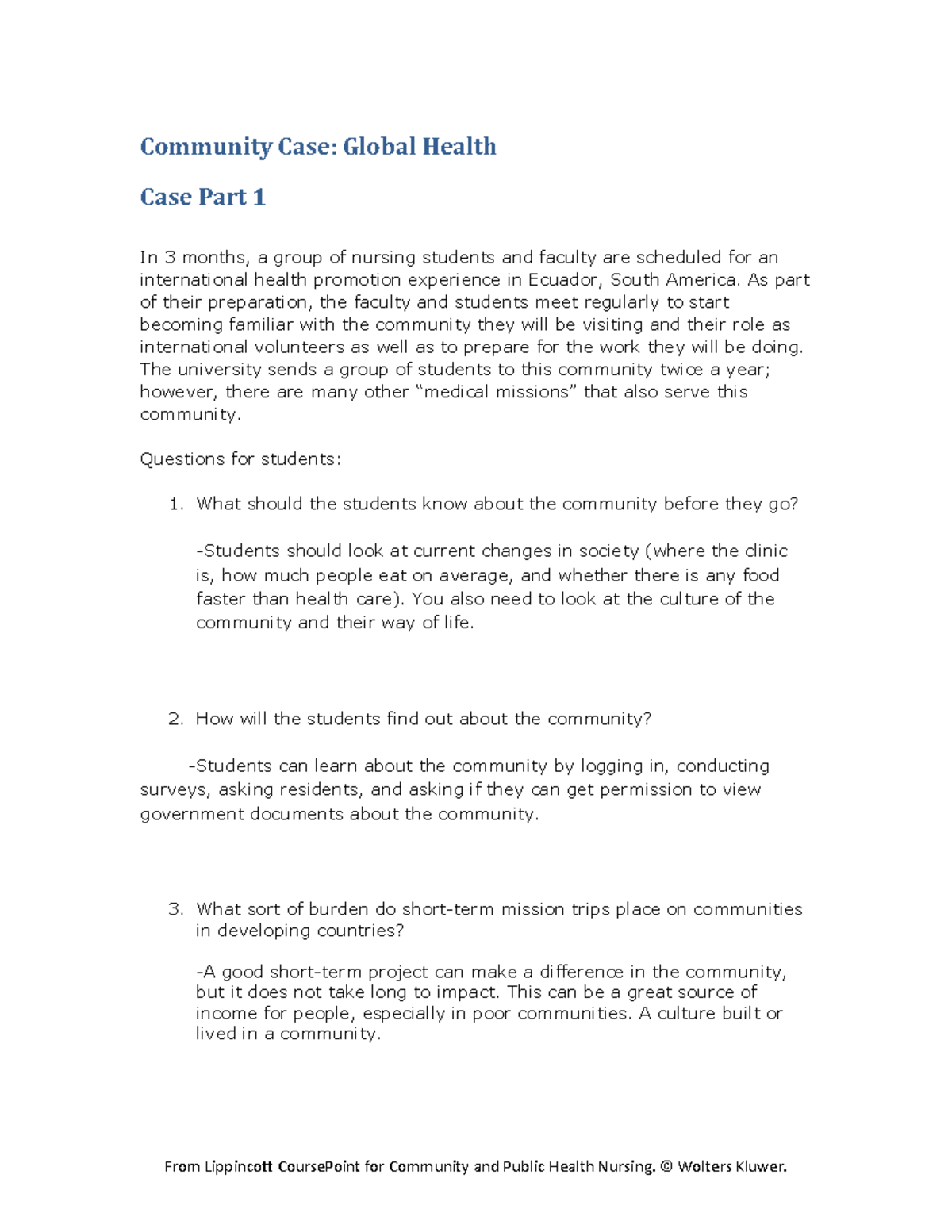 Community Global Case1 1-10-17 DP - Community Case: Global Health Case ...