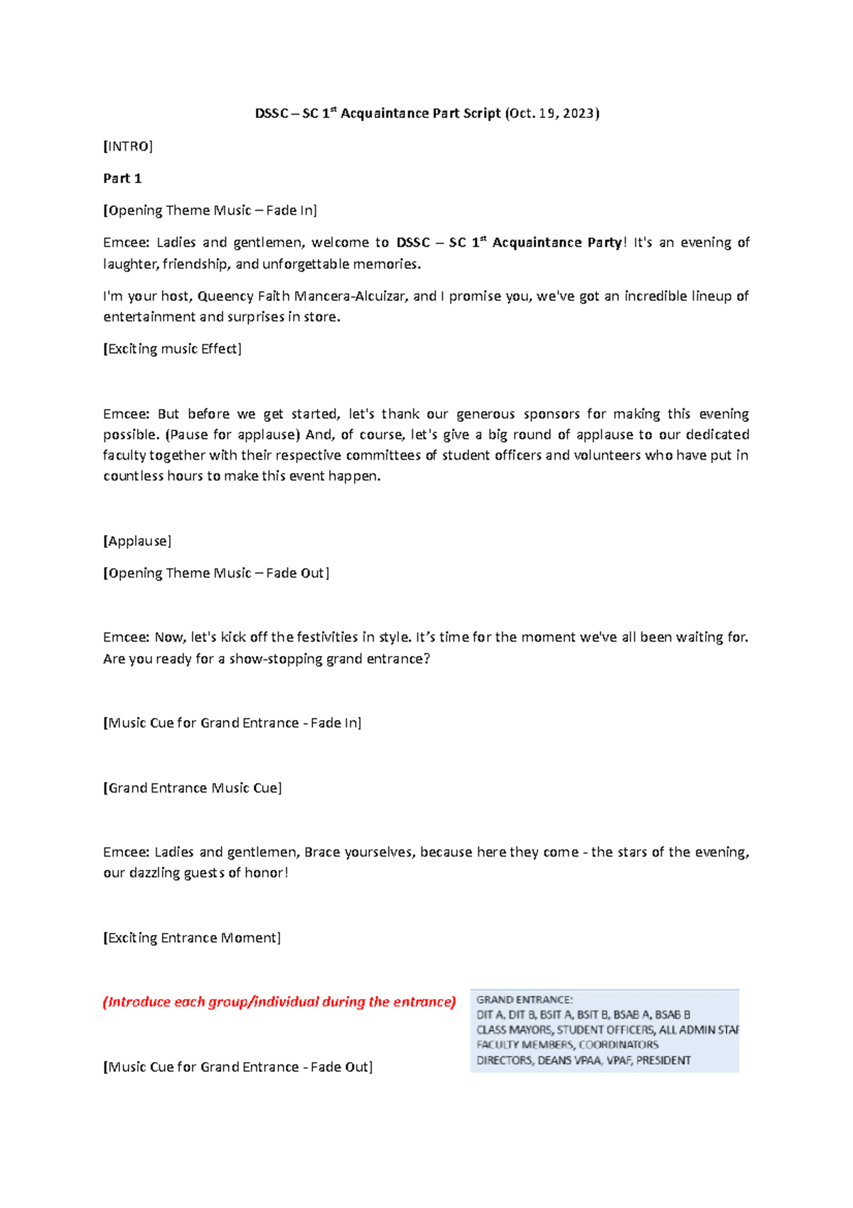 Emcee- Script-DSSC-SC- Acquaintance-10.19 - DSSC – SC 1st Acquaintance ...