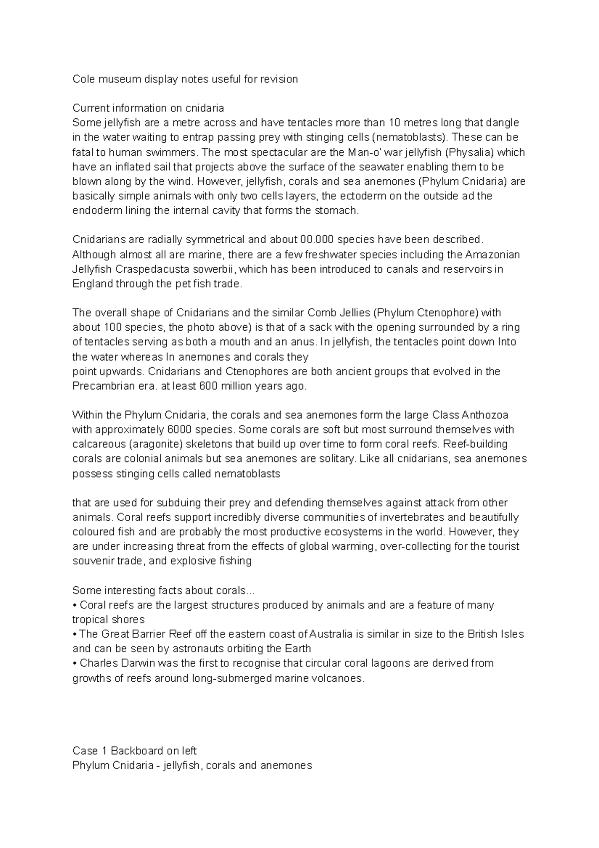 revision notes from the cole museum of the university of reading - Cole ...