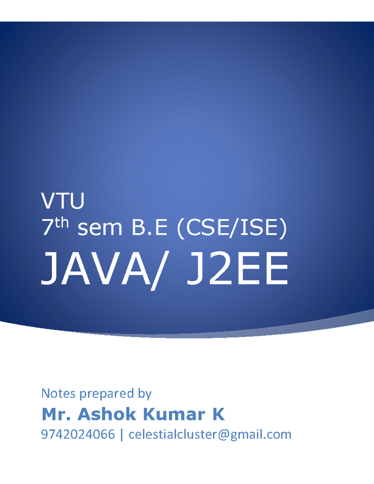 Java Unit4 Ashok Kumar K - VTU 7 th sem B (CSE/ISE) JAVA/ J2EE Notes ...