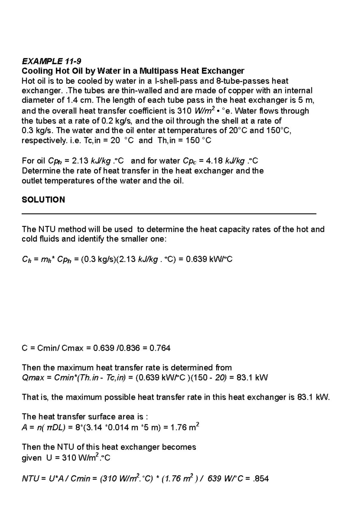 ‎Untitled 2 - Visualization - EXAMPLE 11- Cooling Hot Oil by Water in a ...