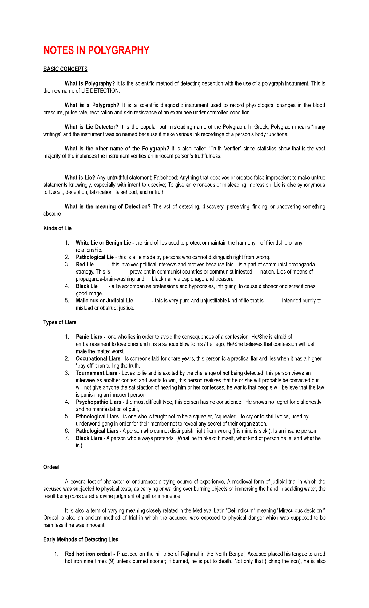 Notes-IN- Polygraphy - We've seen the lonely the sinner - NOTES IN ...