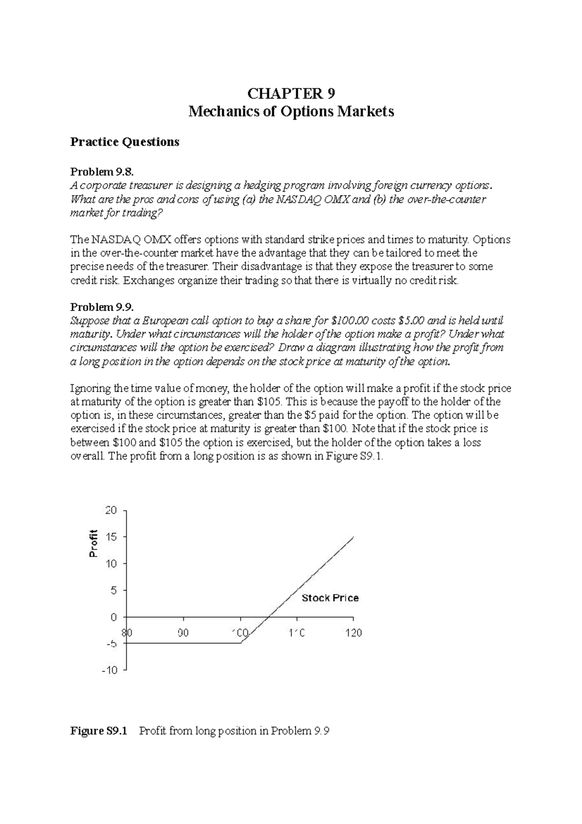 Hull Fund 9e Ch09Problem Solutions - CHAPTER 9 Mechanics of Options ...