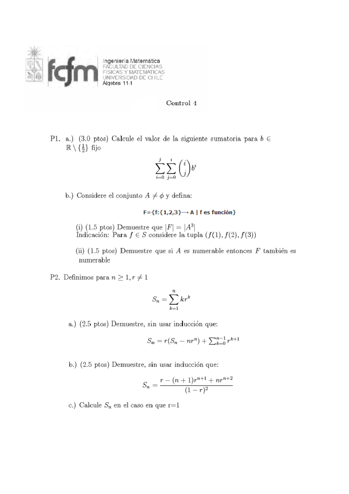 Control 4-Álgebra - Álgebra - - Studocu