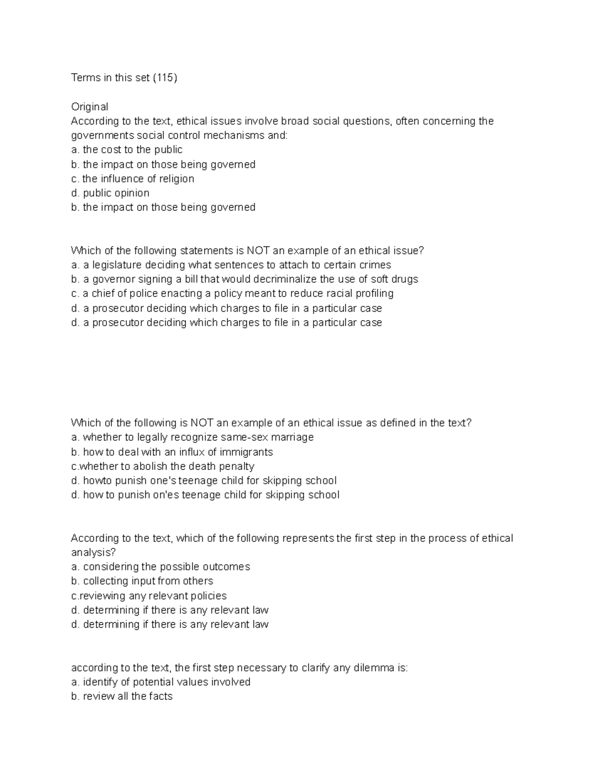 Ethical climate of an organization, ethical system elements - Terms in ...