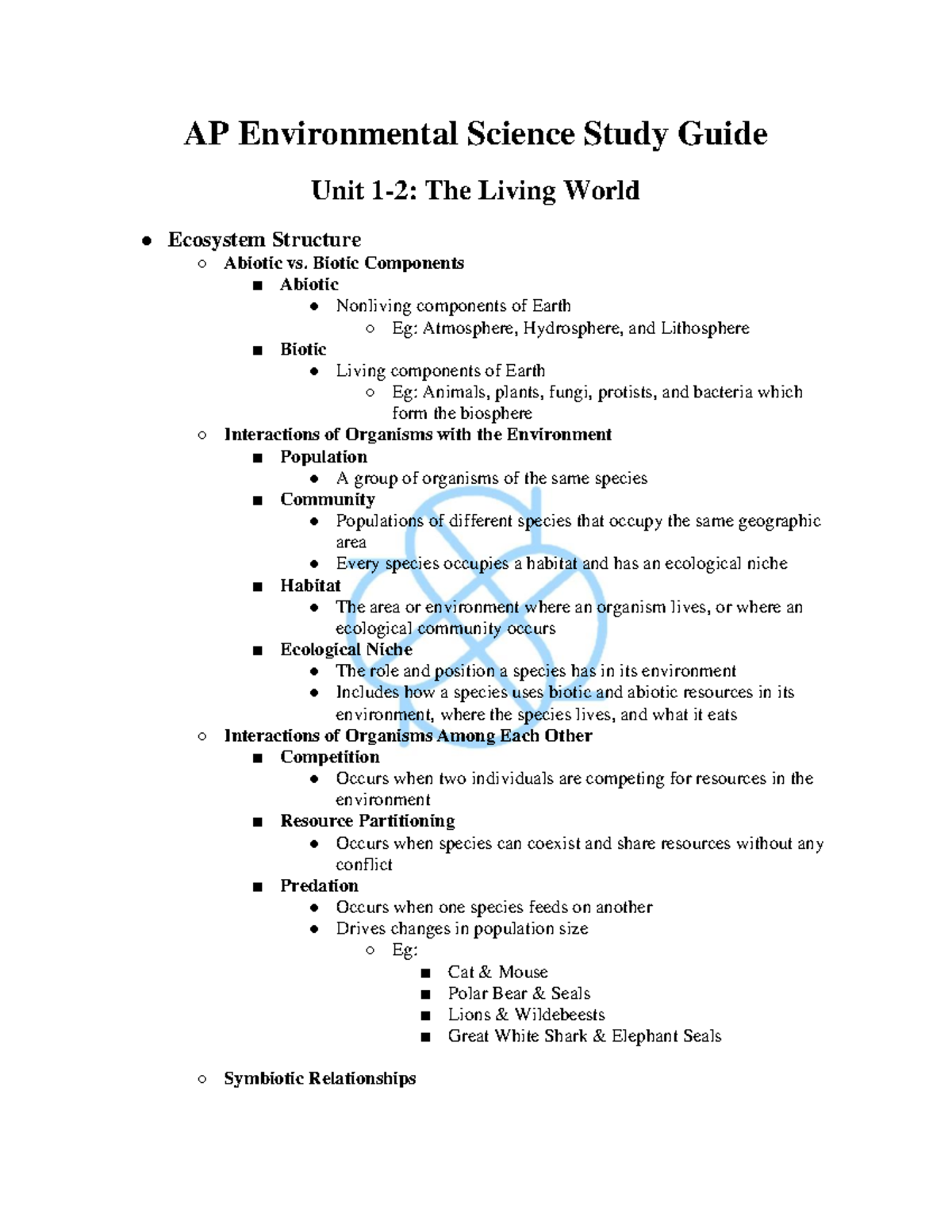 Pdf - NOTES I FOUND ONLINE FOR STUDY GUIDE - AP Environmental Science ...