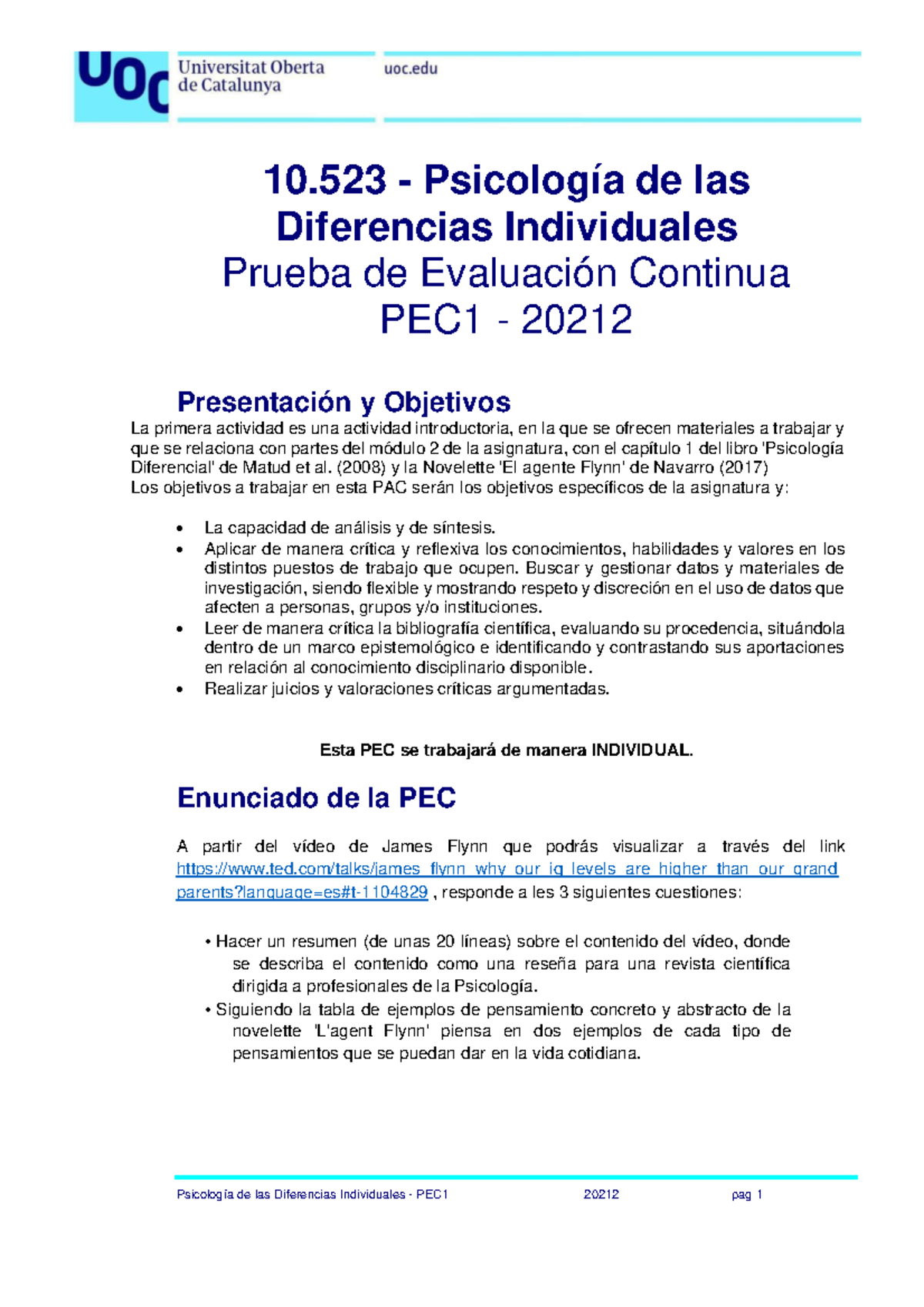 Downloadfile-272 - PEC1 ENUNCIADO - Psicología de las Diferencias Individuales - PEC1 20212 pag ...