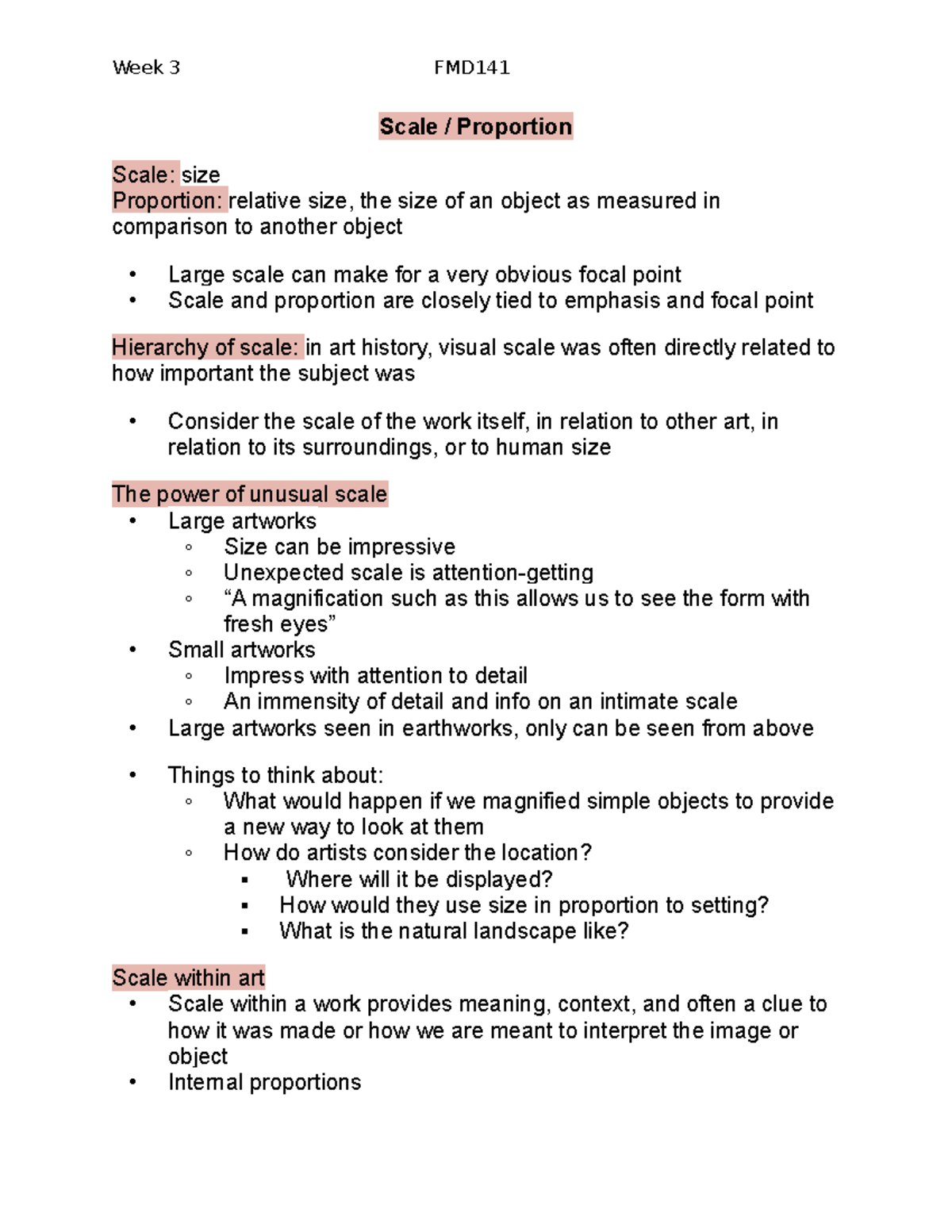 Scale and Proportion - Week 3 - Week 3 FMD Scale / Proportion Scale ...