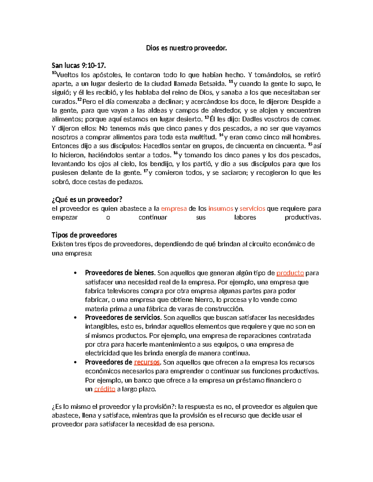 DIOS ES Nuestro Proveedor - Dios es nuestro proveedor. San lucas 9:10 ...