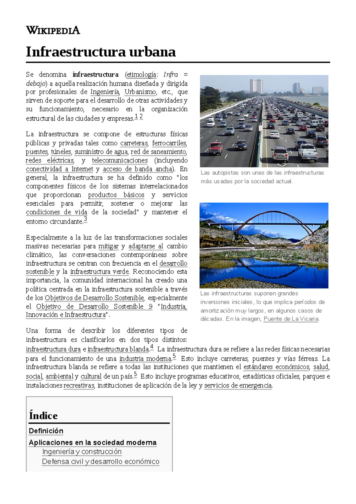 Infraestructura urbana - Las autopistas son unas de las ...