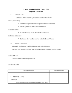 Lesson PLAN IN Writing AN Exposition - COLLEGE OF TEACHER EDUCATION ...