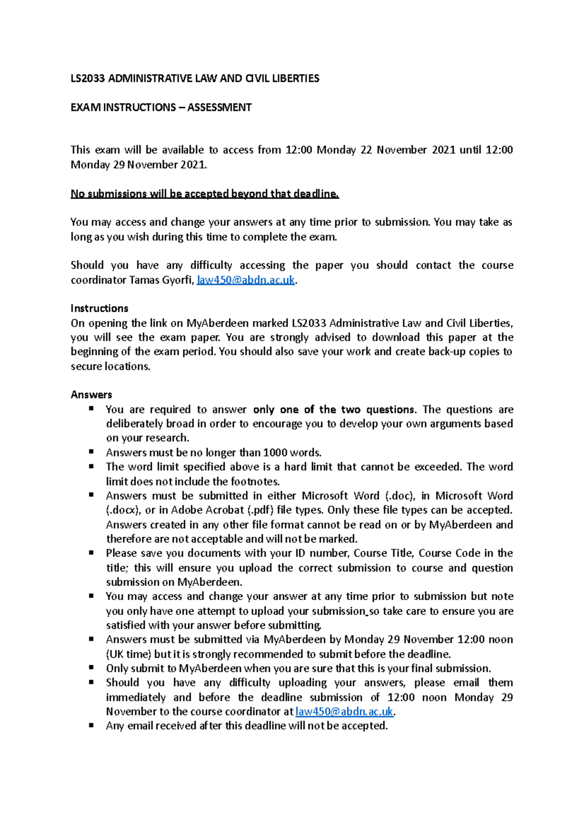 LS2033 - Assessment 2 - 2021 - LS2033 ADMINISTRATIVE LAW AND CIVIL ...