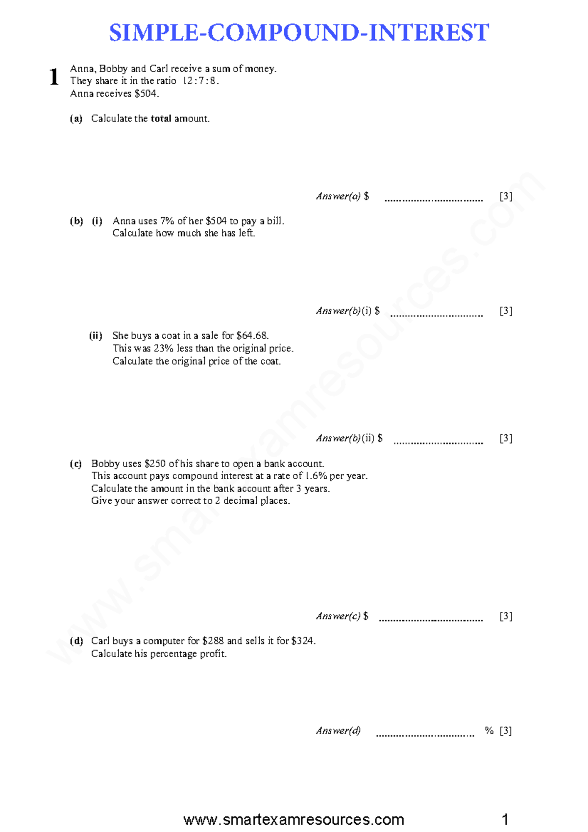 1 - Simple-Compound-Interest-Topic-Questions-Set-1-qp-ms.pdf - G110 ...