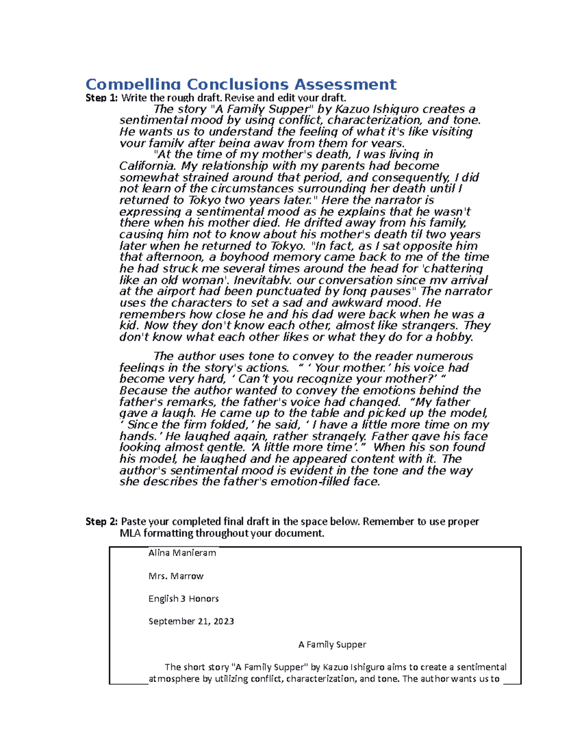 Alina Manieram Compelling Conclusions - Compelling Conclusions ...