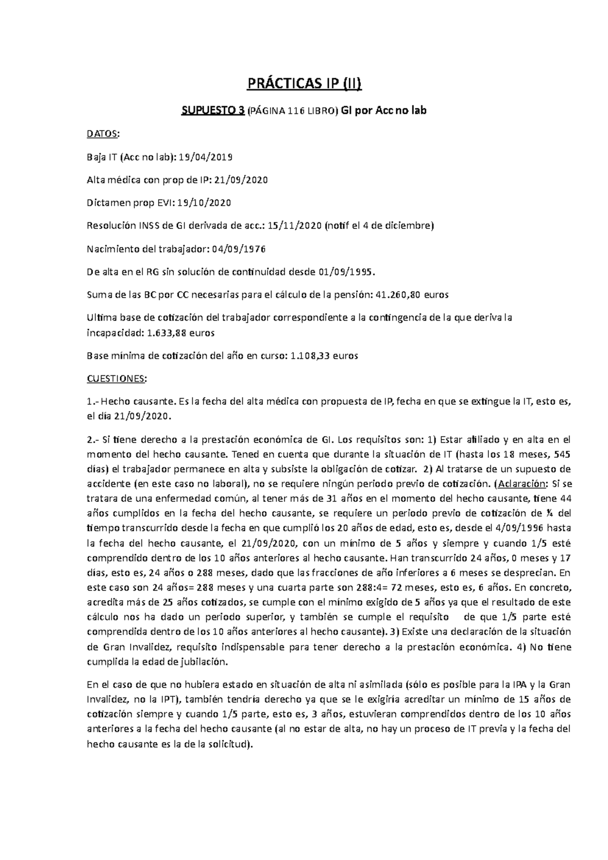 Practicas IP - practica ejervicio - PRÁCTICAS IP (II) SUPUESTO 3 (PÁGINA 116 LIBRO) GI por Acc ...