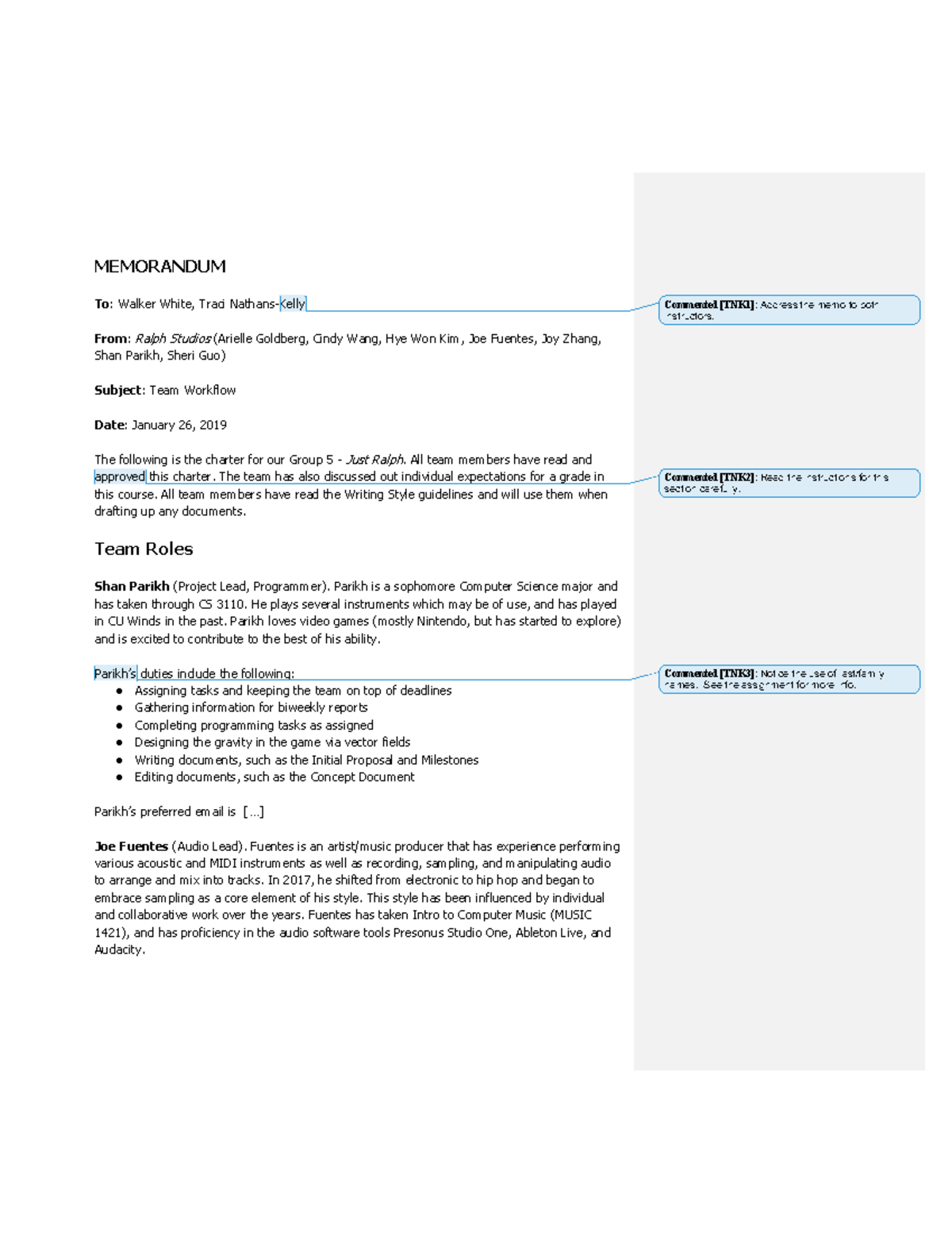Workflow-sample - MEMORANDUM To: Walker White, Traci Nathans-Kelly From ...