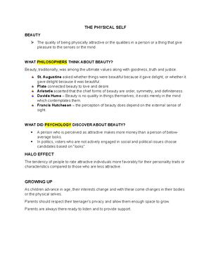 Understanding The Self Part 1 - GENED 08 UNDERSTANDING THE SELF (PART 1 ...