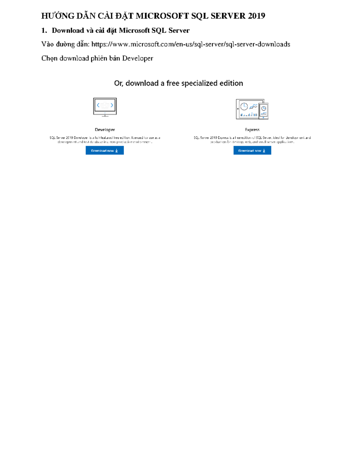 Huong Dan Cai Dat Mssqlserver - HƯỚNG DẪN CÀI ĐẶT MICROSOFT SQL SERVER 2019 Download và cài đặt ...