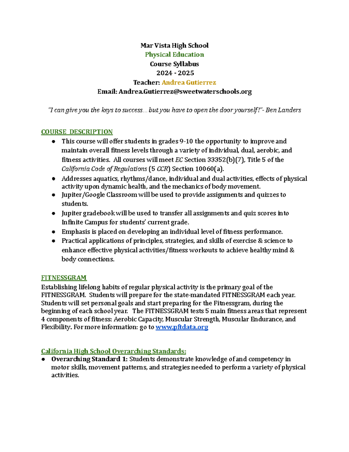 High School Syllabus - nogijhefgjerhg - Mar Vista High School Physical ...