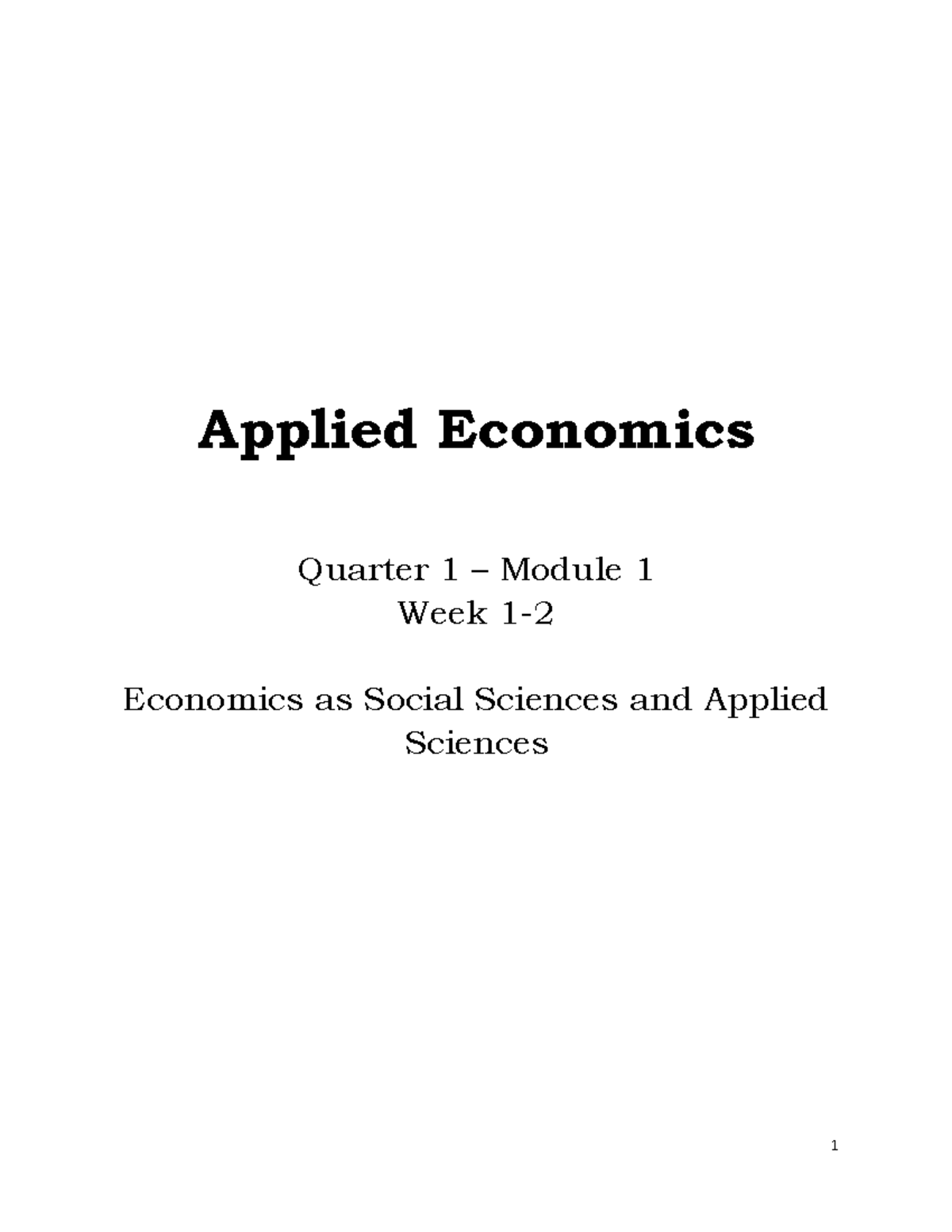 Q1-Week 1-2-Applied Economics - Applied Economics Quarter 1 – Module 1 ...
